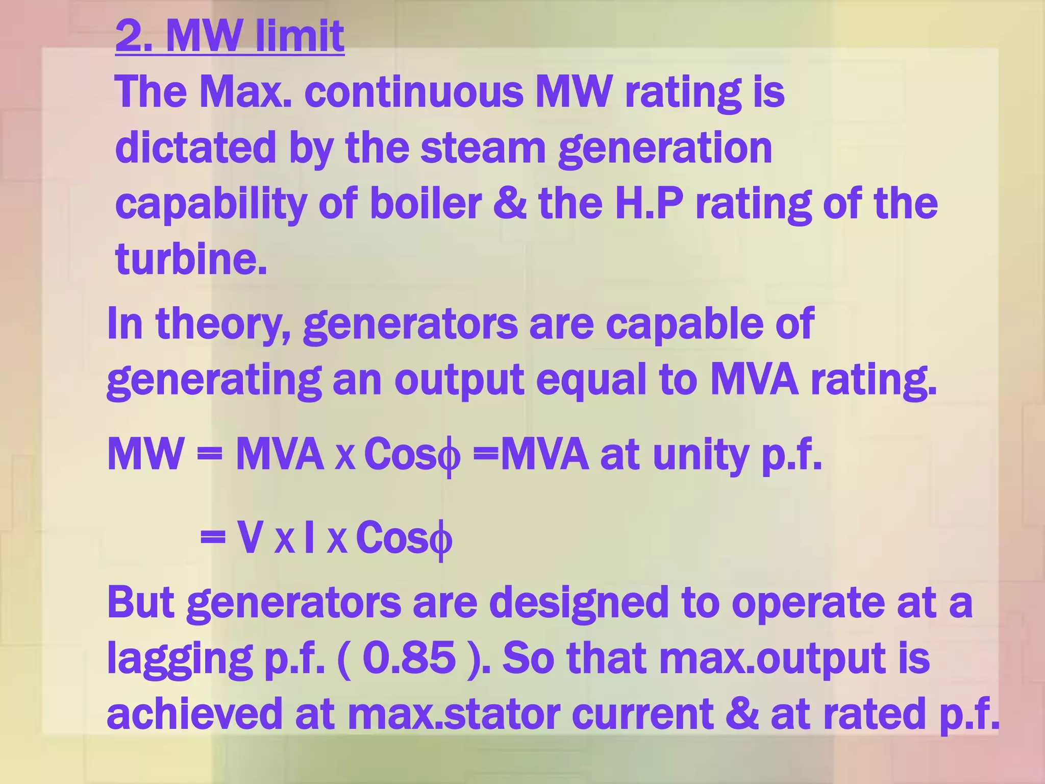 Generator capability curve | PPT