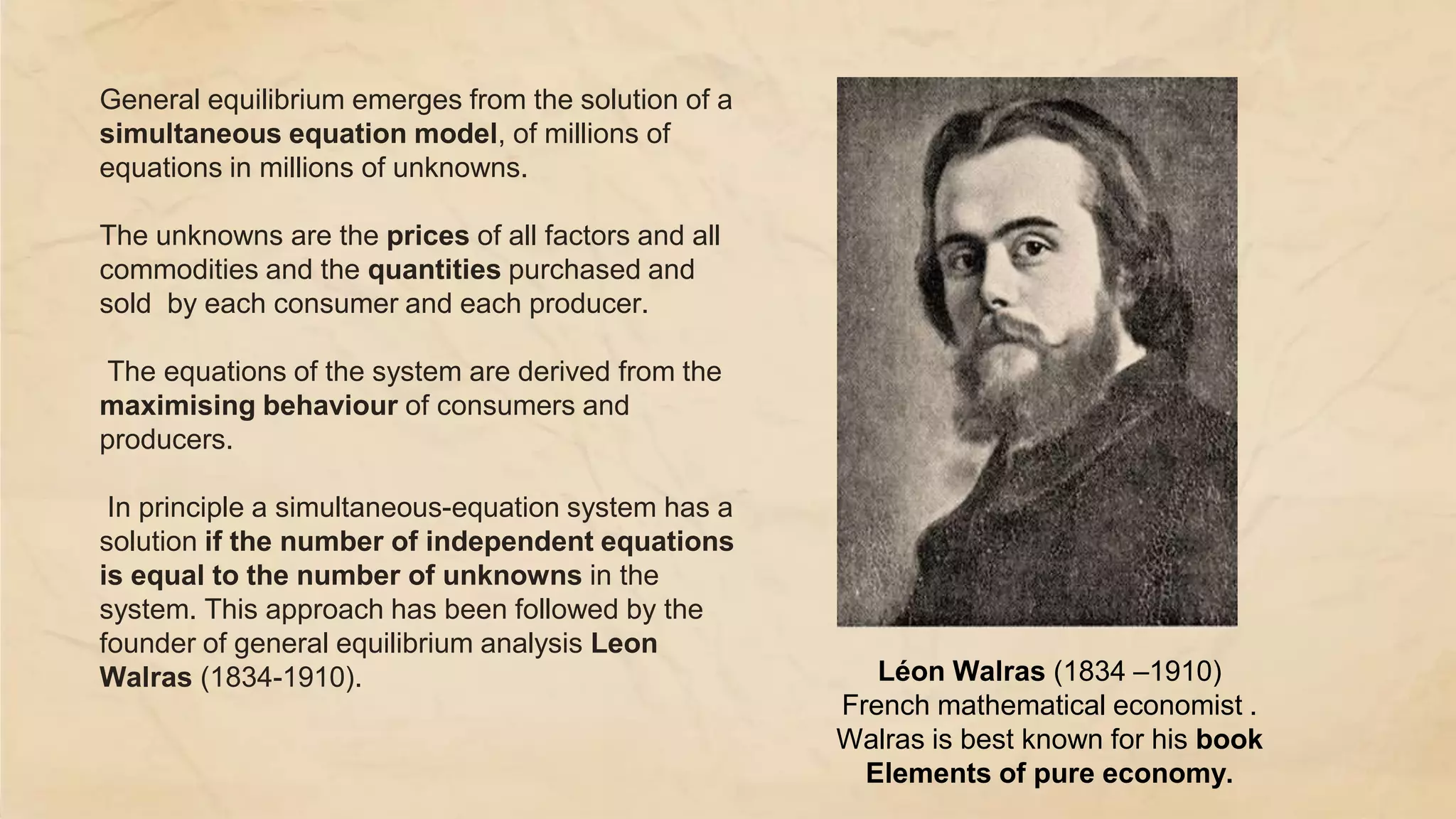 General equilibrium : Neo-classical analysis | PPTX