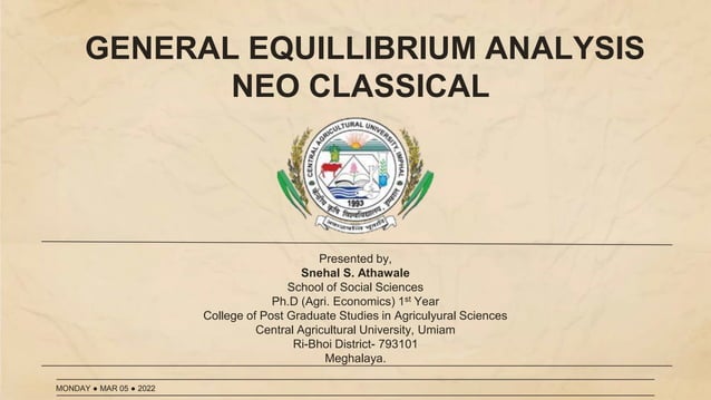 General equilibrium : Neo-classical analysis | PPTX | Physics | Science