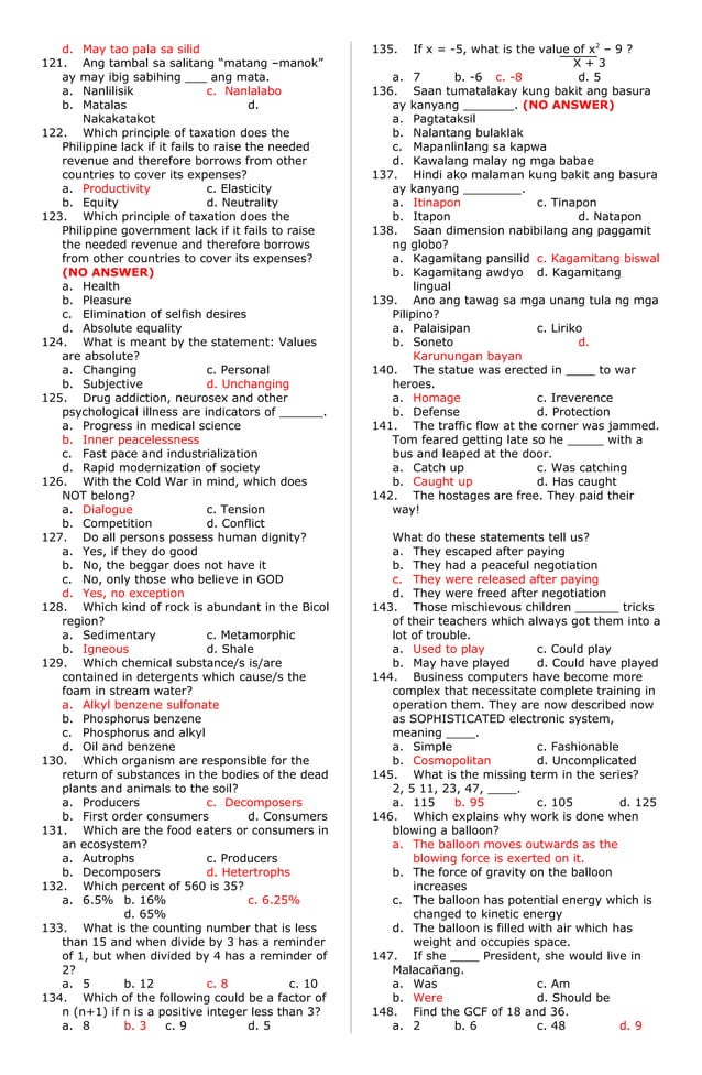 Gen ed-answer-key-a | DOC