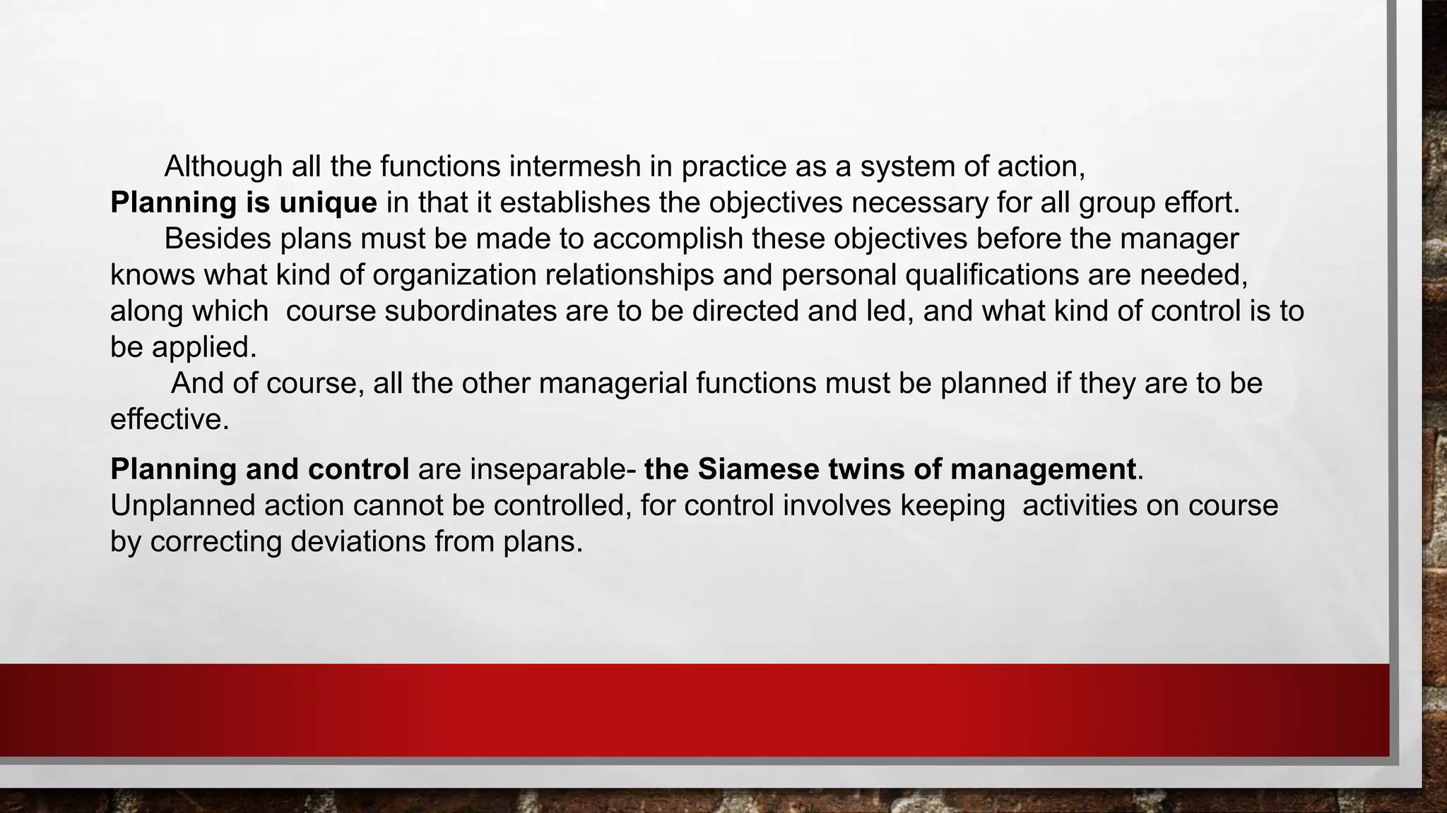 BASIC IDEAS AND CONCEPTS OF PLANNING | PPTX