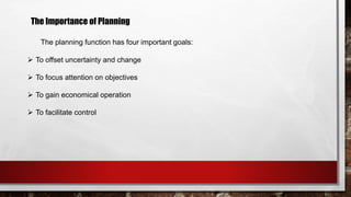 BASIC IDEAS AND CONCEPTS OF PLANNING | PPTX
