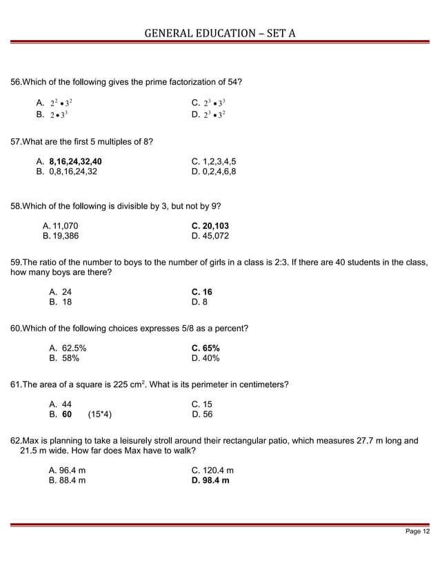 gen-ed-w-answer-key