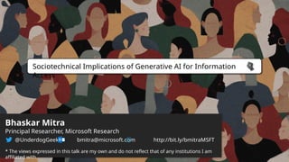 Sociotechnical Implications of Generative AI for Information Access | PPTX