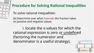 GENERAL MATHEMATICS THE SOLVING OF RATIONAL INEQUALITY | PPTX