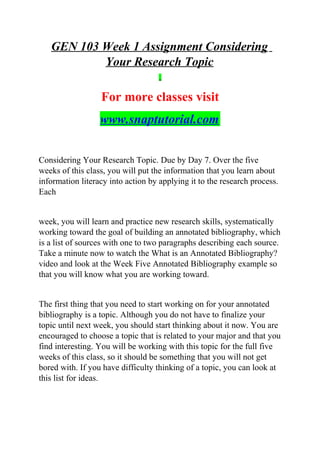 Gen 103 Enhance teaching-snaptutorial.com