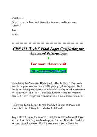 Gen 103 Enhance teaching-snaptutorial.com