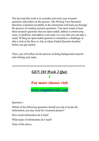 Gen 103 Enhance teaching-snaptutorial.com