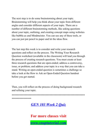 Gen 103 Exceptional Education / snaptutorial.com