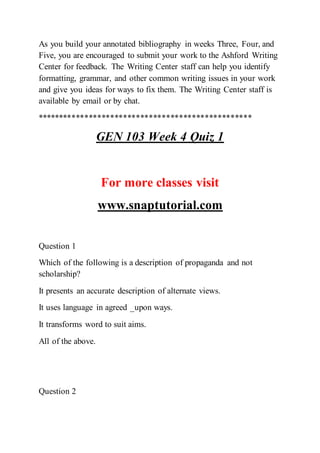 GEN 103 Education Organization - snaptutorial.com | Educational Assessment | Education