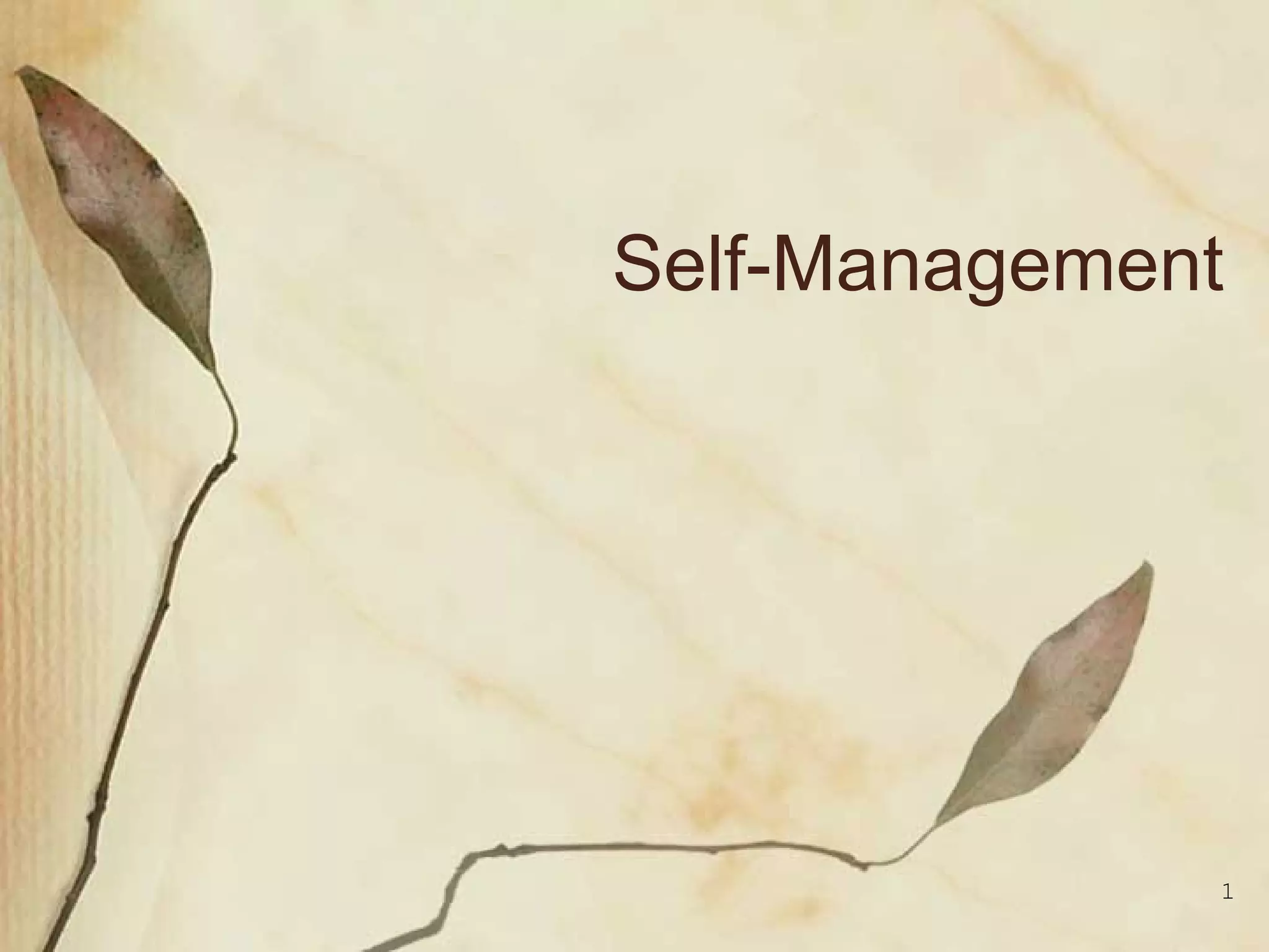 Self-management | PPT