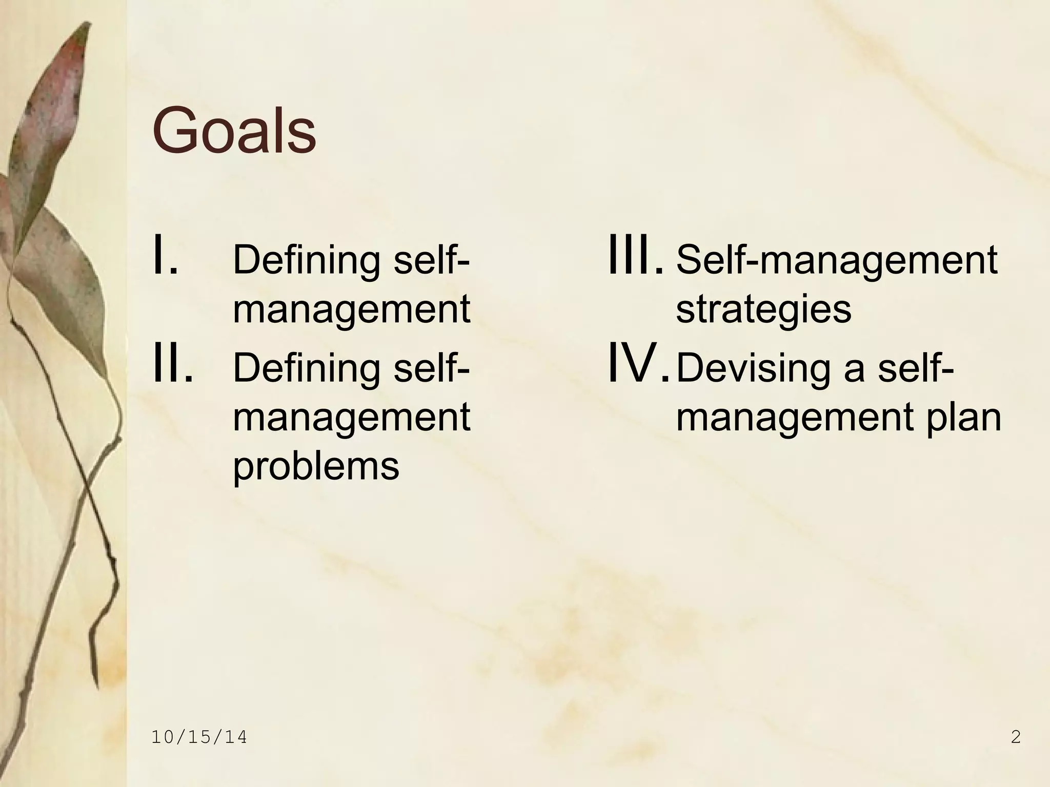 Self-management | PPT
