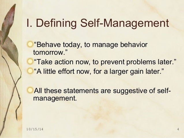 Self-management