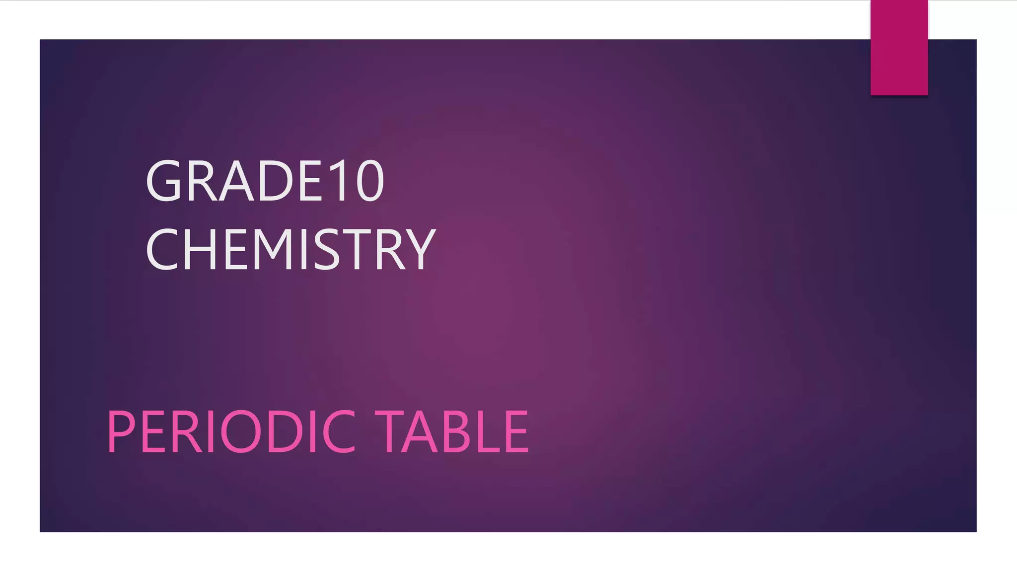 PERIODIC TABLE ELEMENTS | PPTX