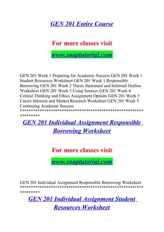 Gen 201 Exceptional Education / snaptutorial.com