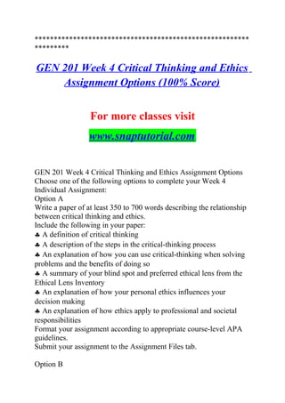 Gen 201 Exceptional Education / snaptutorial.com