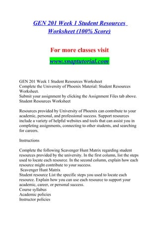 Gen 201 Exceptional Education / snaptutorial.com