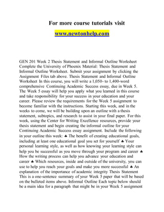 GEN 201 Become Exceptional/newtonhelp.com
