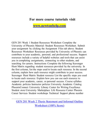 GEN 201 Perfect Education/newtonhelp.com