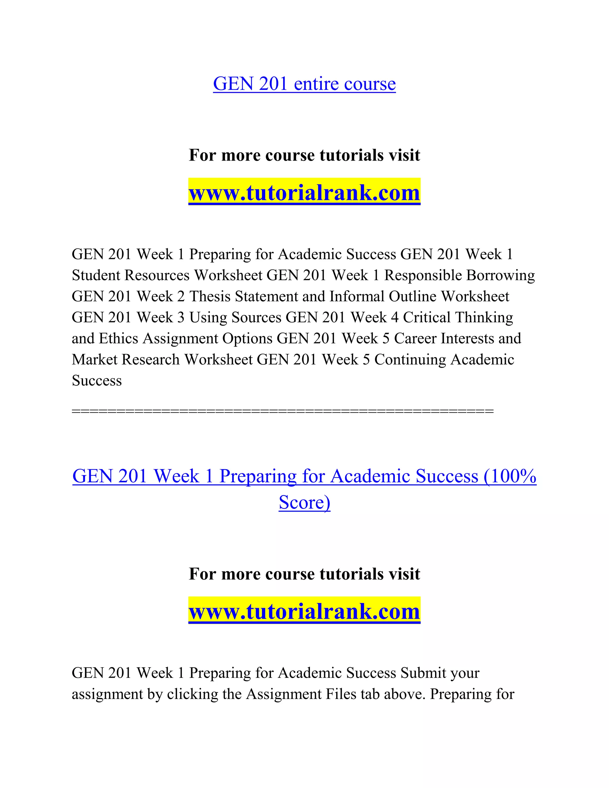 GEN 201 Enhance teaching/tutorialrank.com