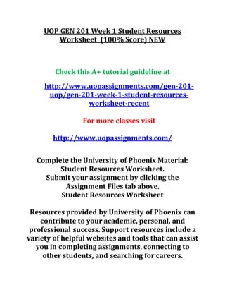 GEN 201 Entire Course NEW | DOCX
