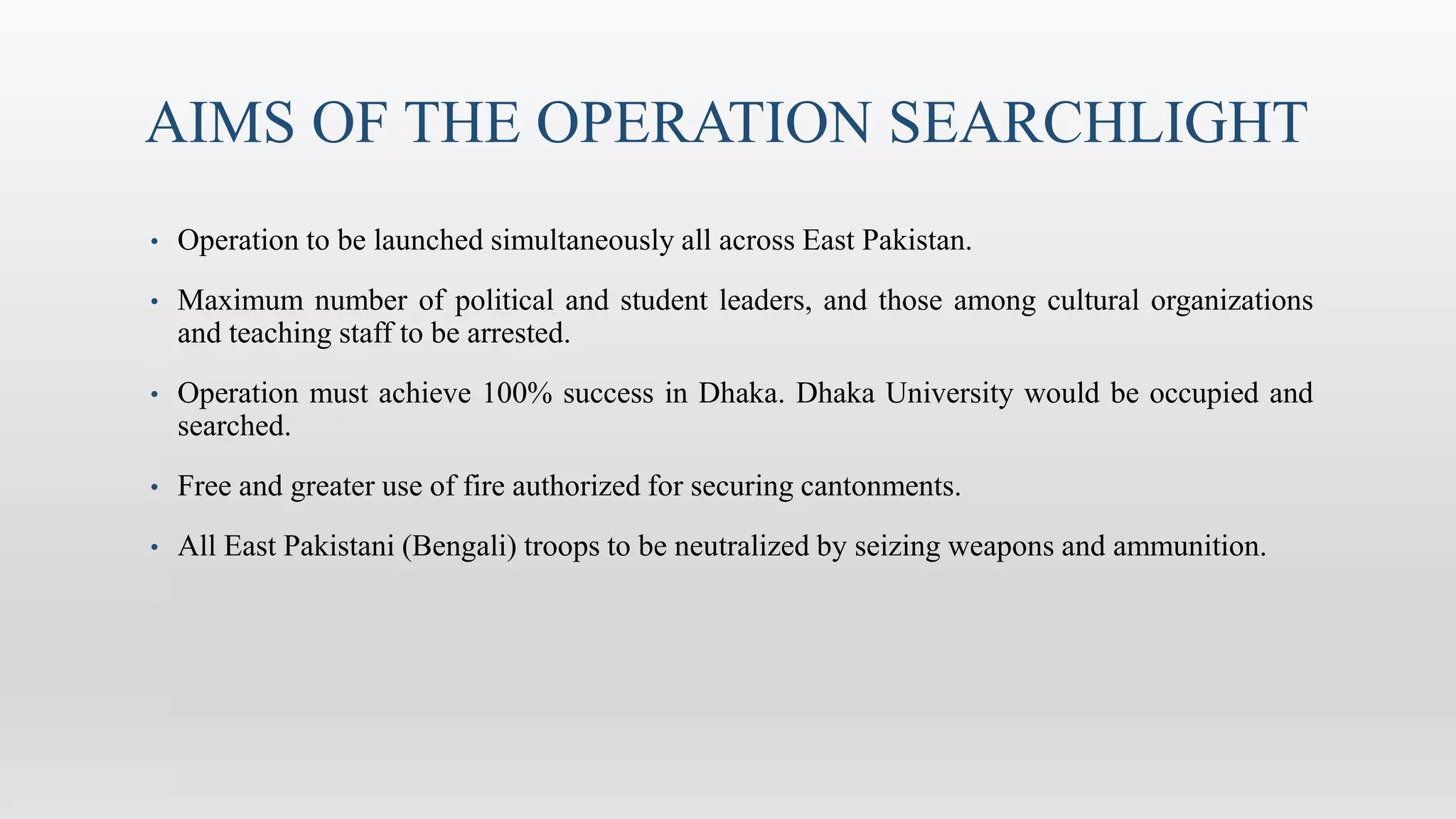 Operation Searchlight | PPTX