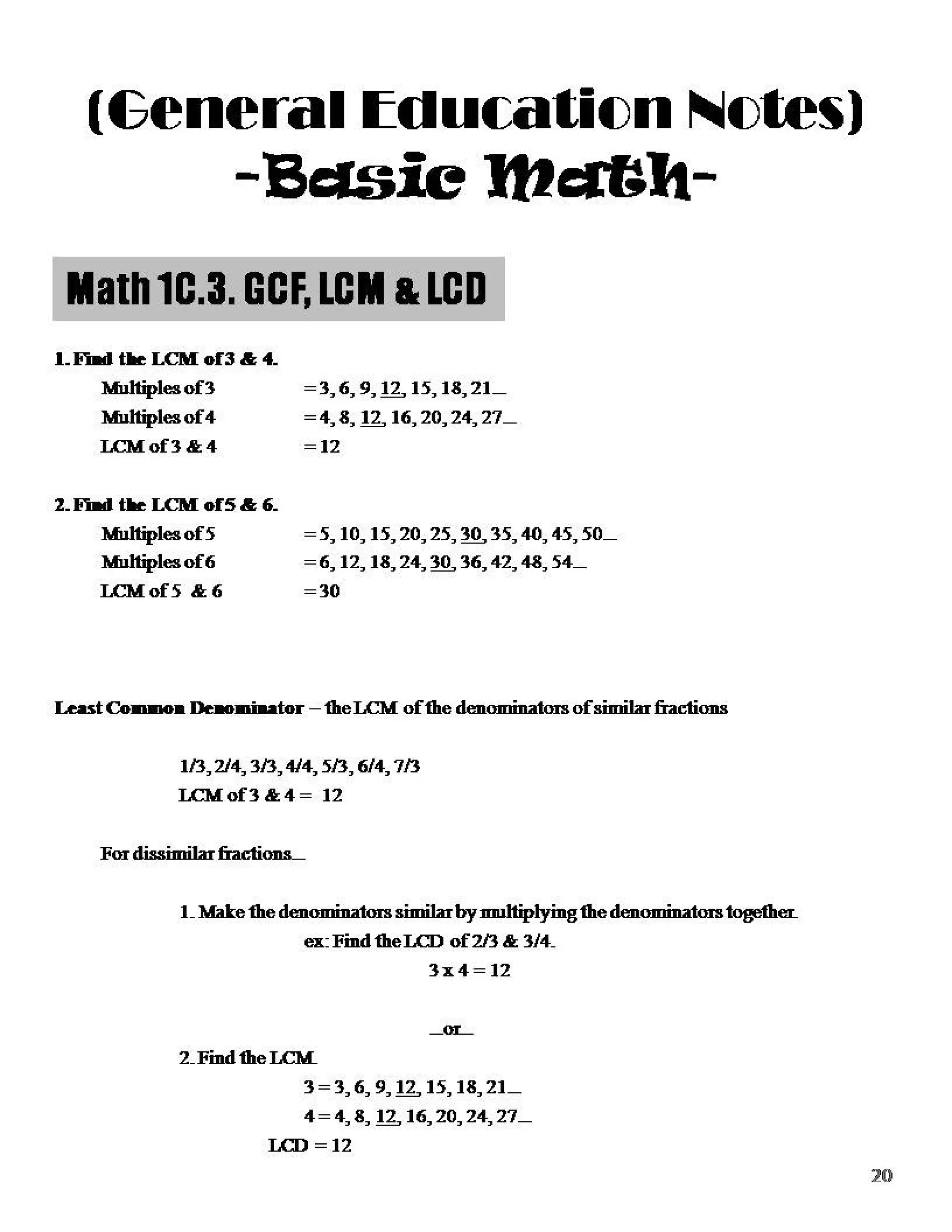 Basic Math | PDF