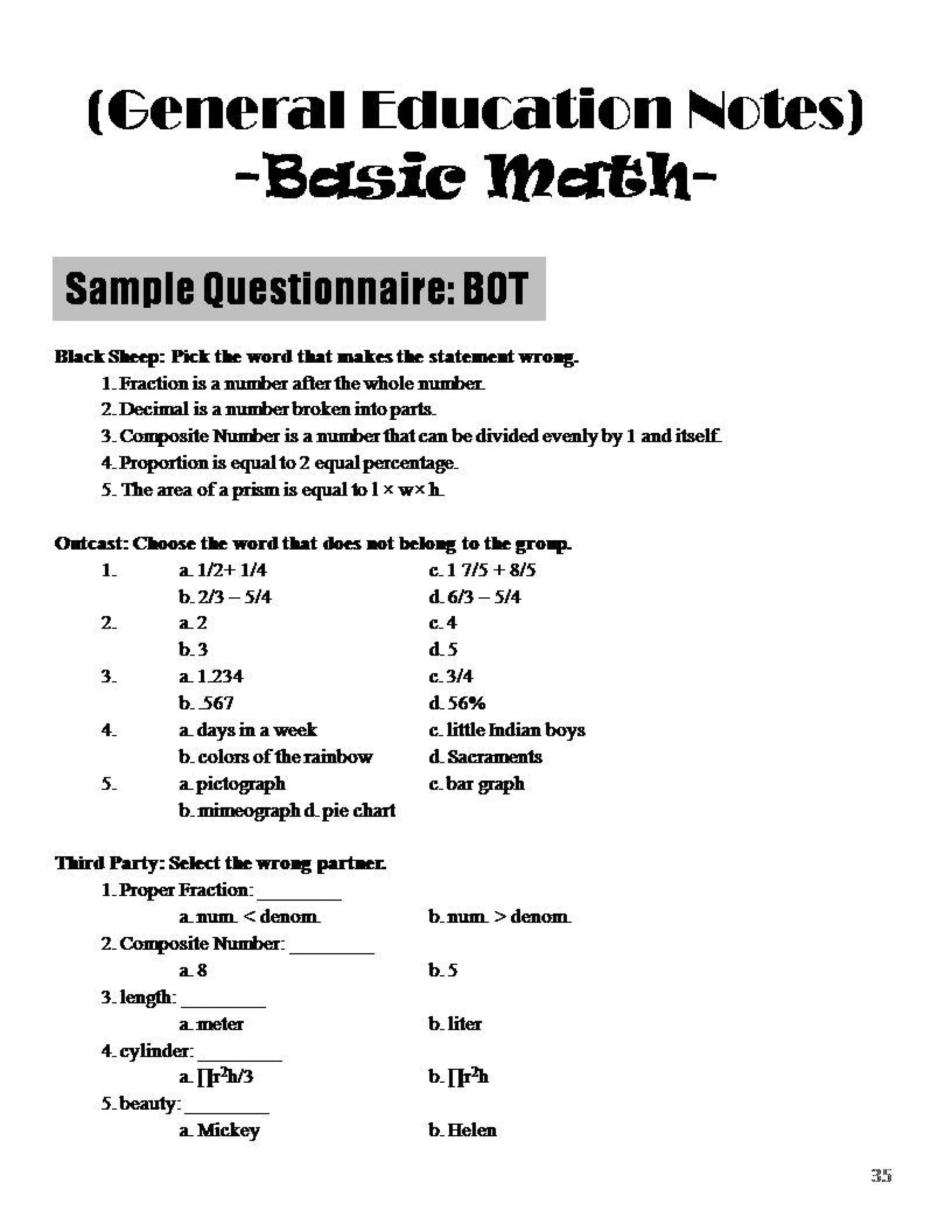 Basic Math | PDF