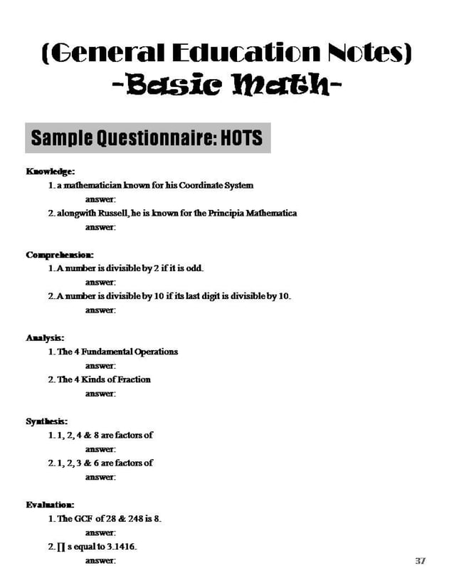 Basic Math | PDF