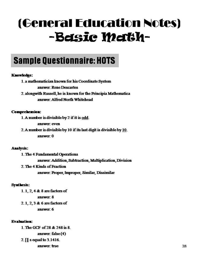 Basic Math | PDF