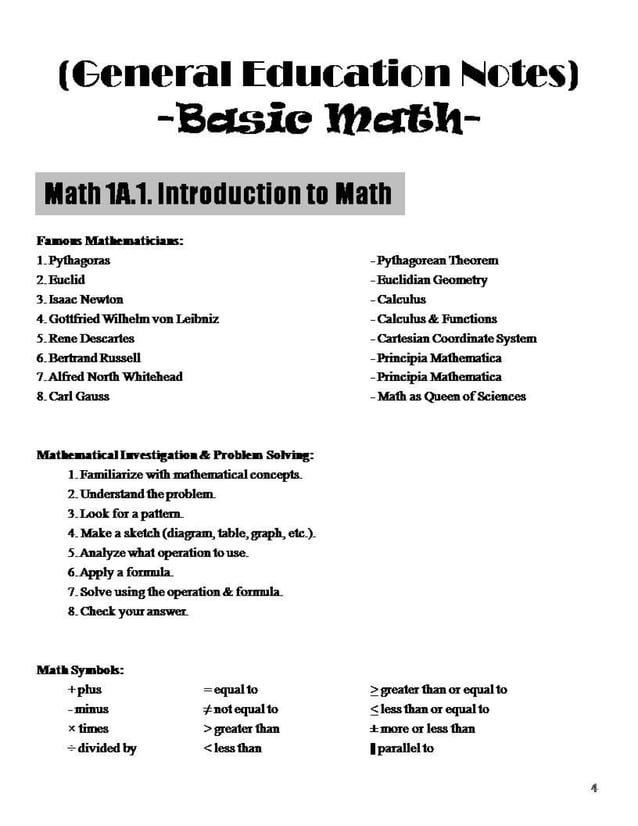 Basic Math | PDF