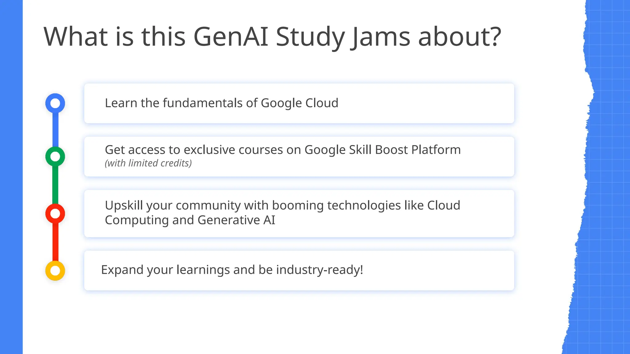 Gen AI study jams event 2024-25 by GDGoC-TAE | PPTX