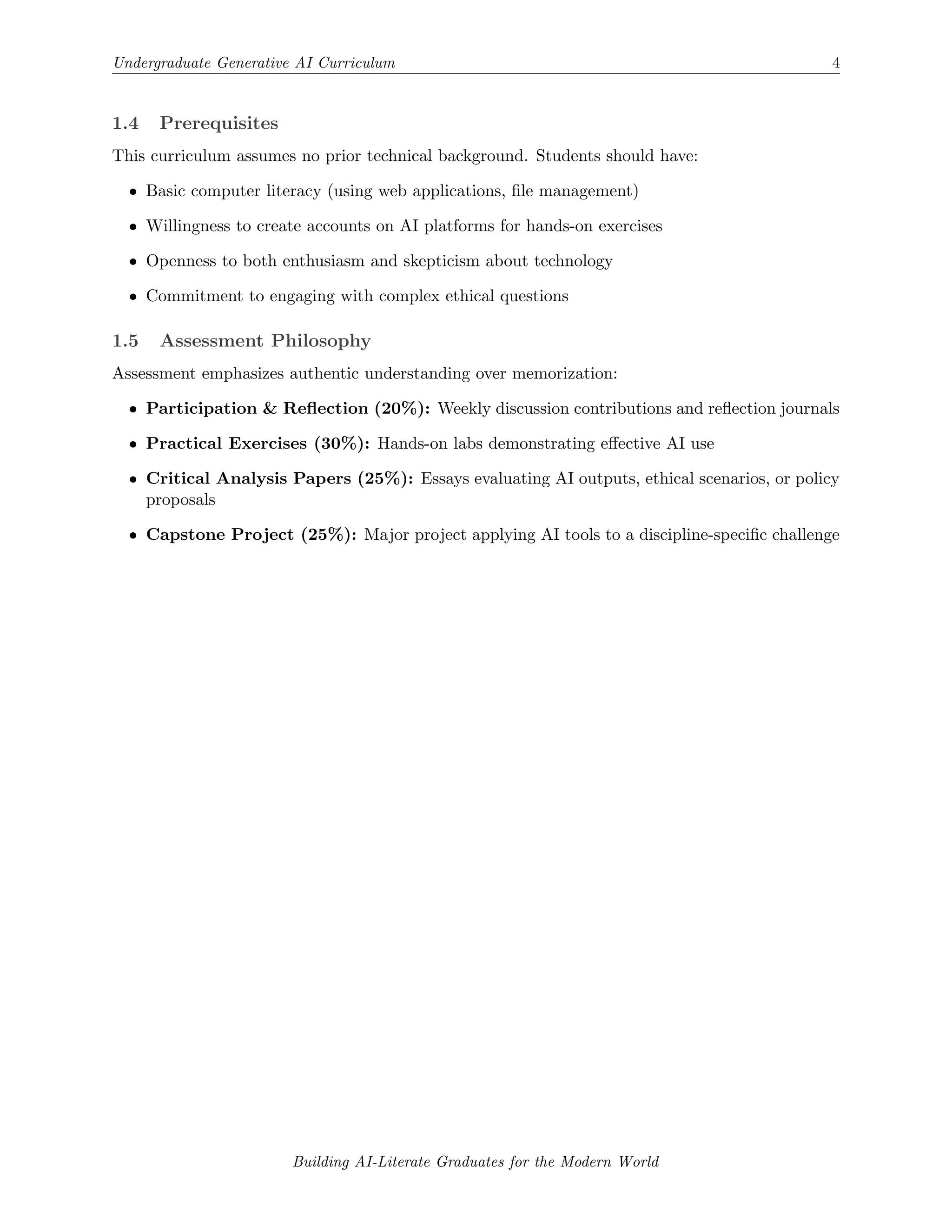 Generative AI for Undergraduates:Curriculum | PDF