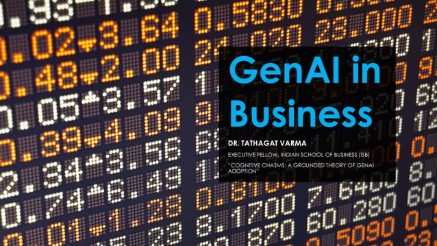 Generative Artificial Intelligence (GenAI) in Business | PDF