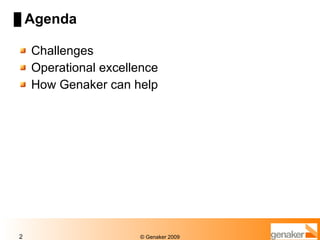 Genaker Business Case For Hospitality | PPT