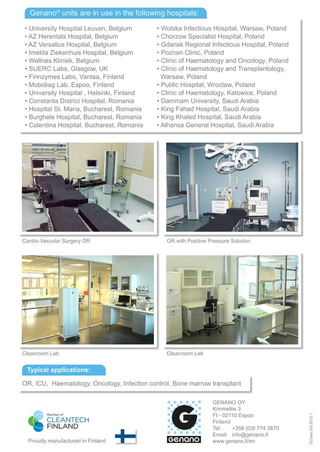 Genano cleanroom en_10 2013 | PDF | Lung and Respiratory Health ...