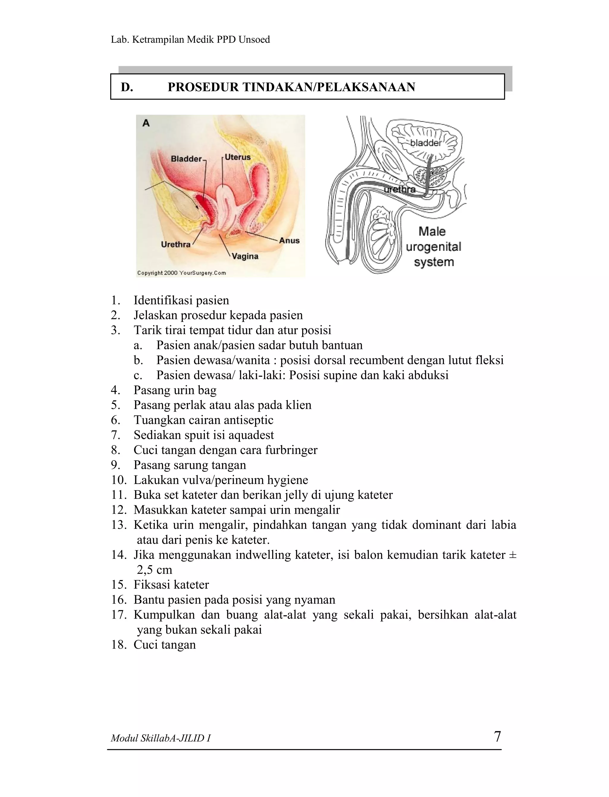 tekhnik pemasangan kateter urin | PDF