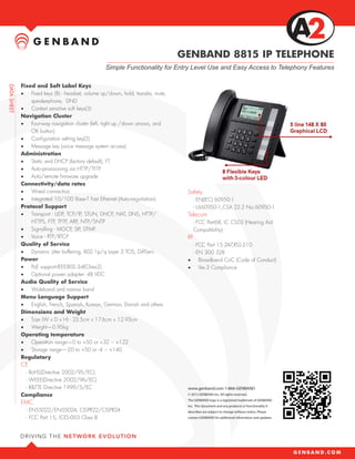 GENBAND A2 Phone 8815 | PDF