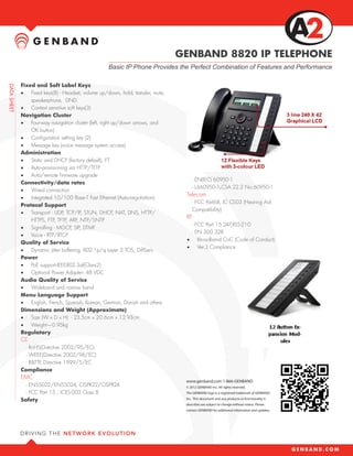 GENBAND A2 Phone 8820 | PDF