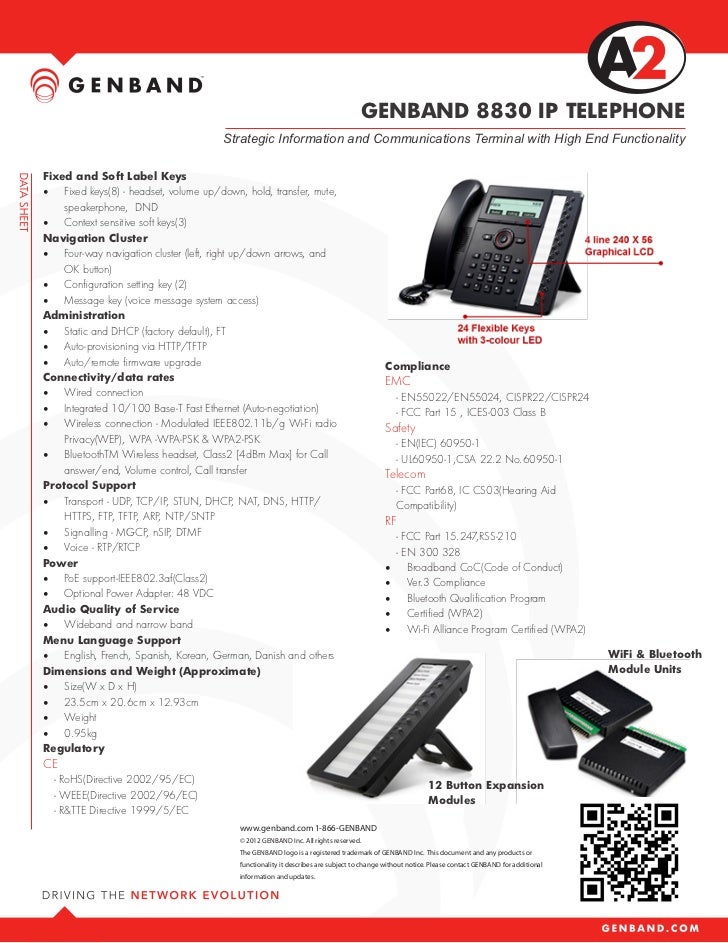 GENBAND A2 Phone 8830