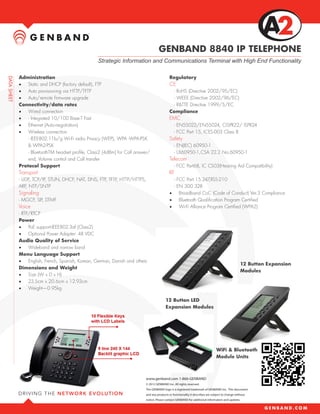 GENBAND A2 Phone 8840 | PDF