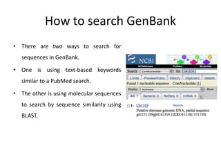 Gen bank databases | PPTX