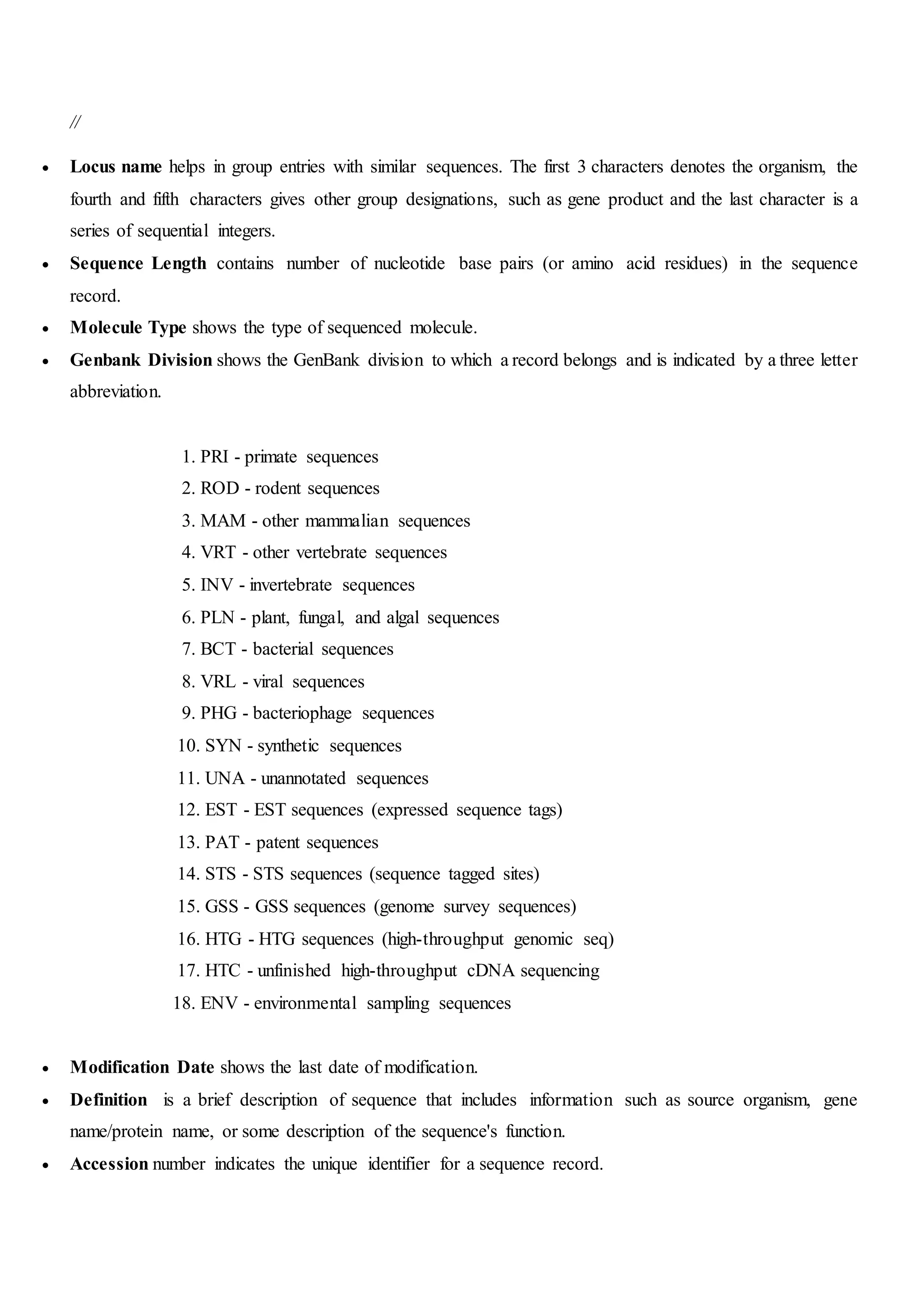 Gen bank (genetic sequence databank) | DOCX