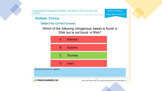 Genbio 1 Categorizing the Biological Molecules According to Their ...