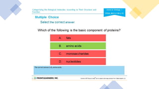 Genbio 1 Categorizing the Biological Molecules According to Their ...