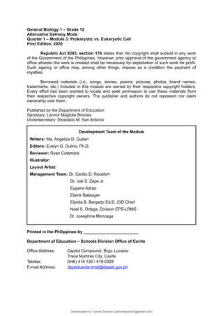 gen bio module 3 how prokaryotic and eukaryptic cells differs from each ...