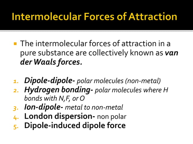 General Chemistry II] Intermolecular Forces | PPTX