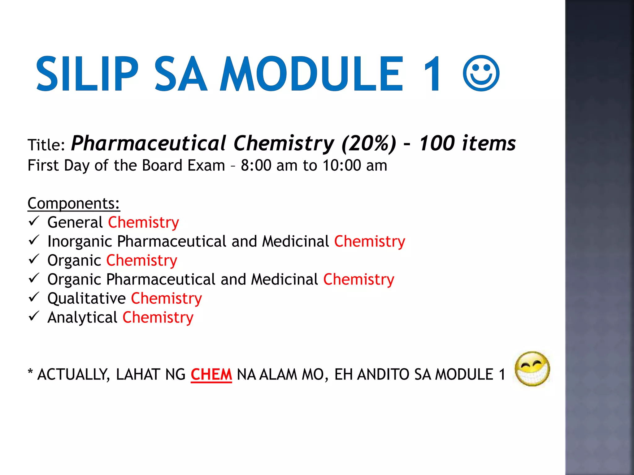General Chemistry and Inorganic Pharmaceutical Chemistry Module 1 ...
