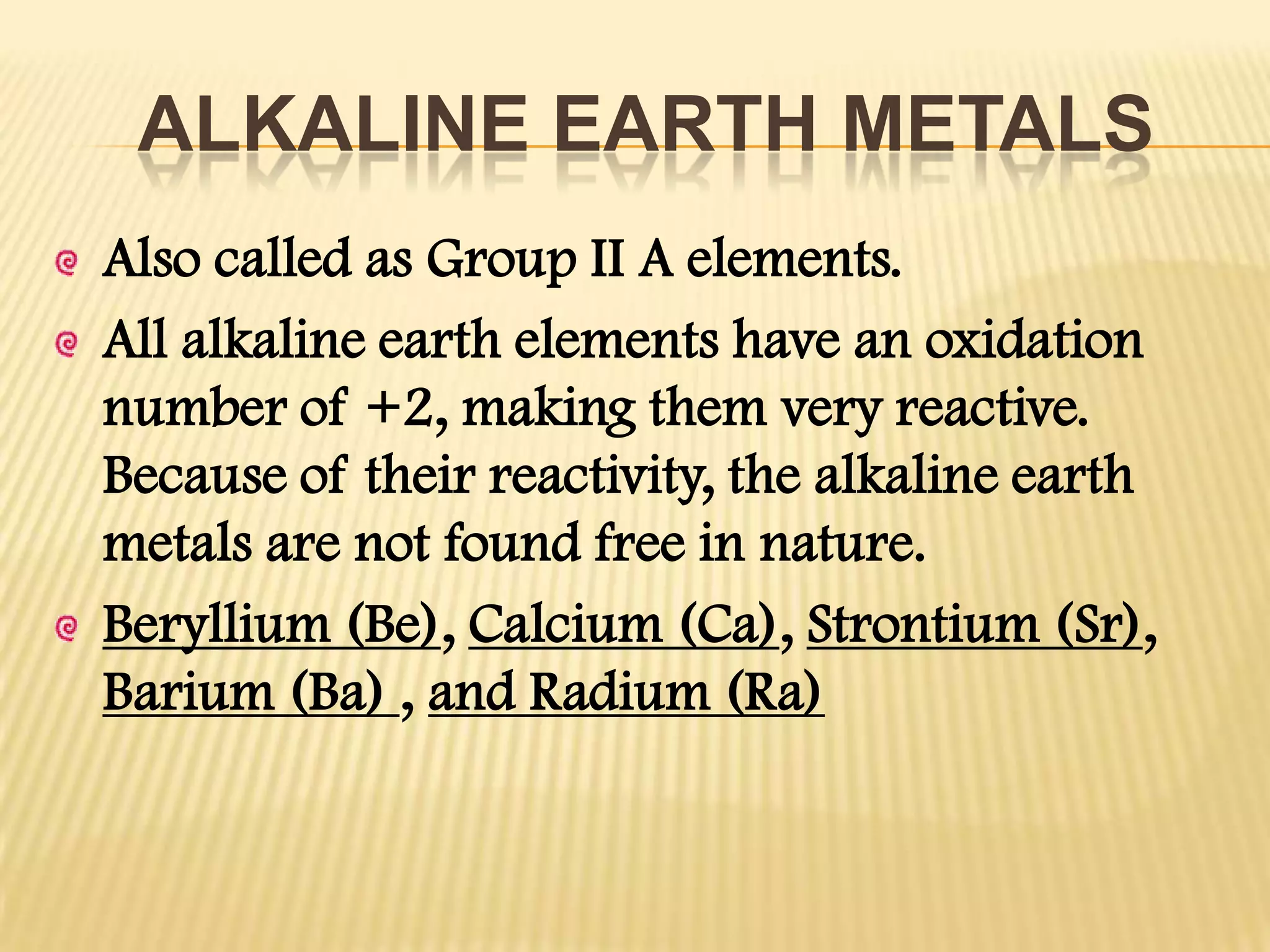 Alkaline and Alkaline Earth Metals | PPTX