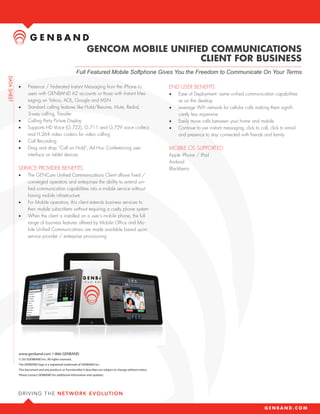 GENCom Unified Communications Business datasheet | PDF